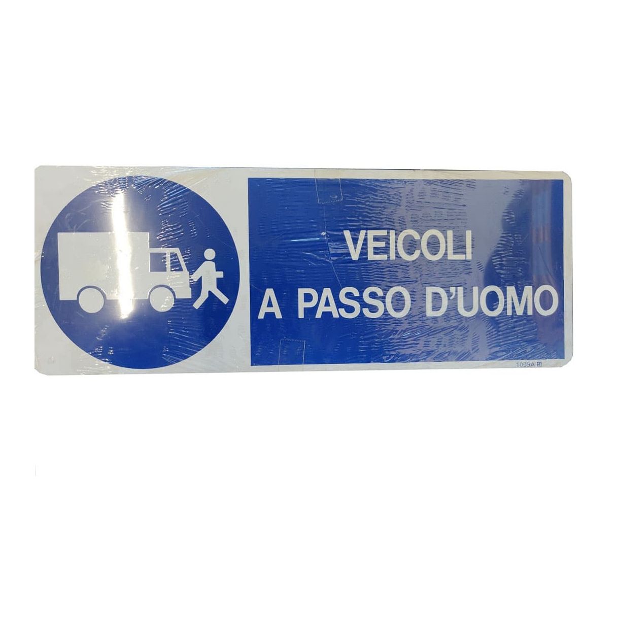 CARTELLO IN ALLUMINIO 'VEICOLI A PASSO D'UOMO' DIMENSIONI MM. 330X125
