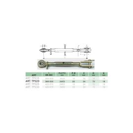BRACCIO SOLLEVAMENTO REGISTRABILE. MM. 380,- MM. 530. DM. FORO MM. 22